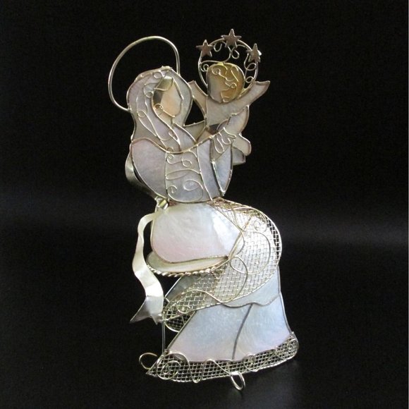Enesco | Holiday | Vintage Abalone Shell Angel Figurine Mother And ...